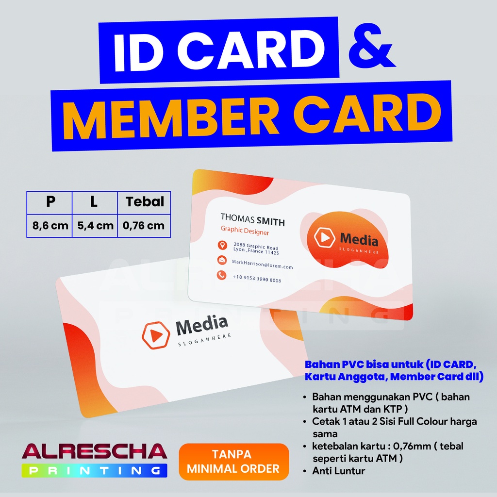 Jual CETAK PVC ID CARD CEPAT | Shopee Indonesia