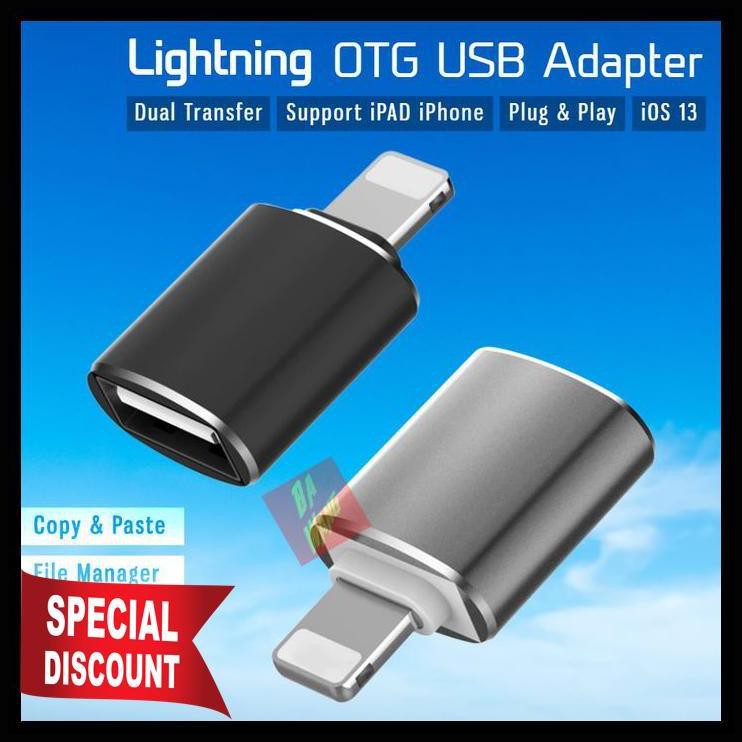 Jual Aluminium Lightning Otg Usb Adapter Converter Ios, 13 Plug & Play ...