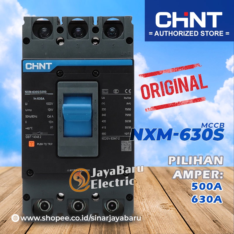 Jual MCCB Breaker Chint NXM-630S NXM630S 3P 500A 630A | Shopee Indonesia