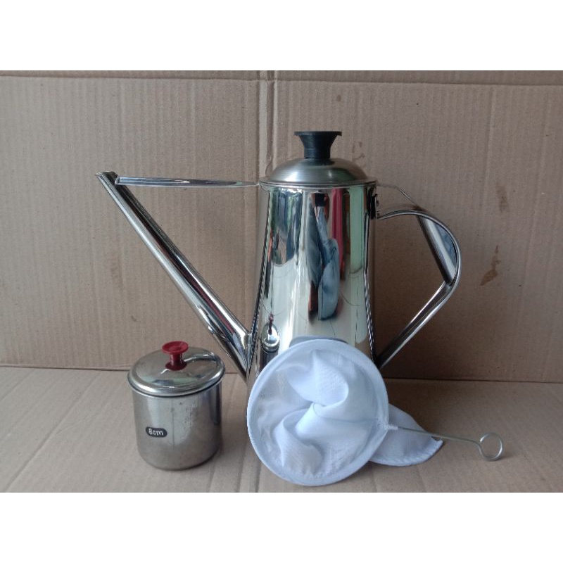 Jual Teko Thai Tea - Teko Teh Tarik 1 Set 1 saring 1 mug 8 cm- 1 teko ...