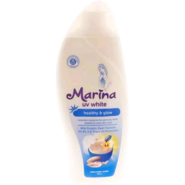 Jual Marina Handbody Lotion UV White Healthy & Glow - 185 mL | Shopee ...