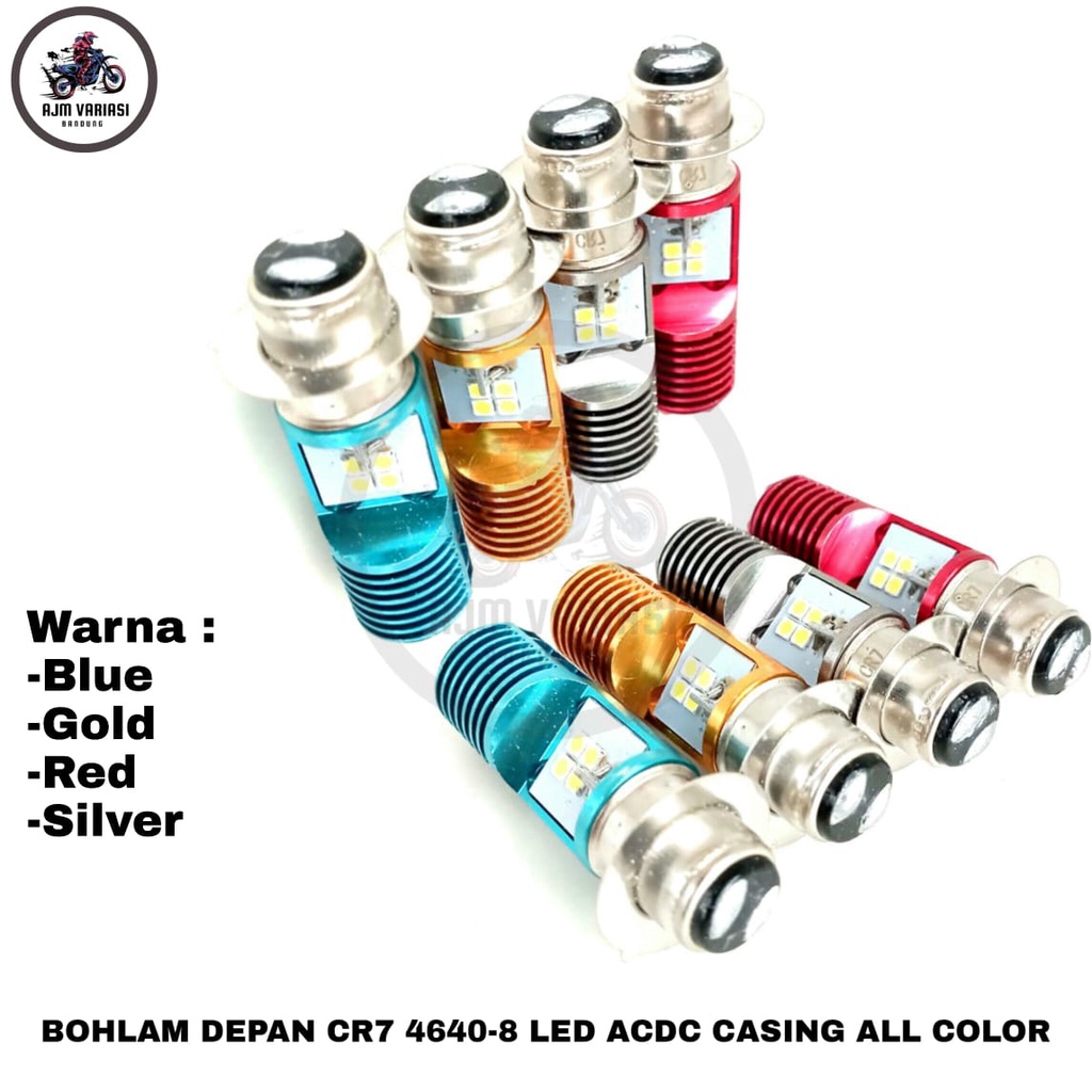 Jual Lampu Bohlam Depan Motor CR 7 4640 LED ACDC Casing All Color ...