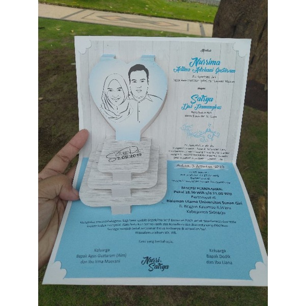 Jual Undangan pernikahan pop up minimalis Free Desain | Shopee Indonesia