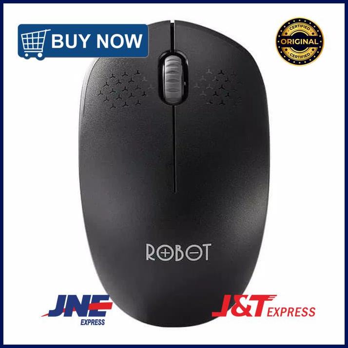 Jual PAKET MOUSE WIRELESS ROBOT M210 + MOUSE PAD ROBOT MP01 - Hitam ...