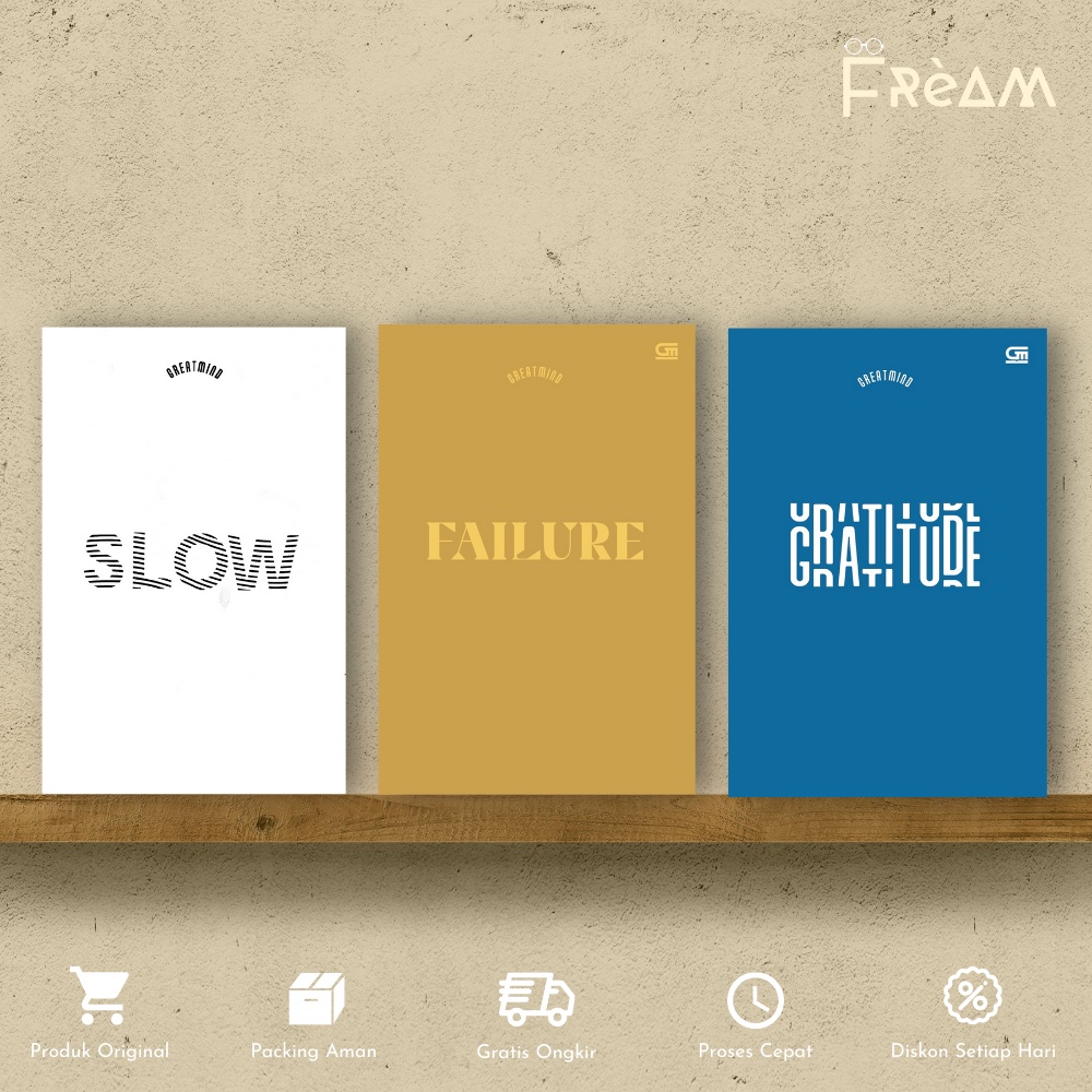 Jual Buku Self Improvement Slow | Failure | Gratitude by Greatmind | Shopee Indonesia