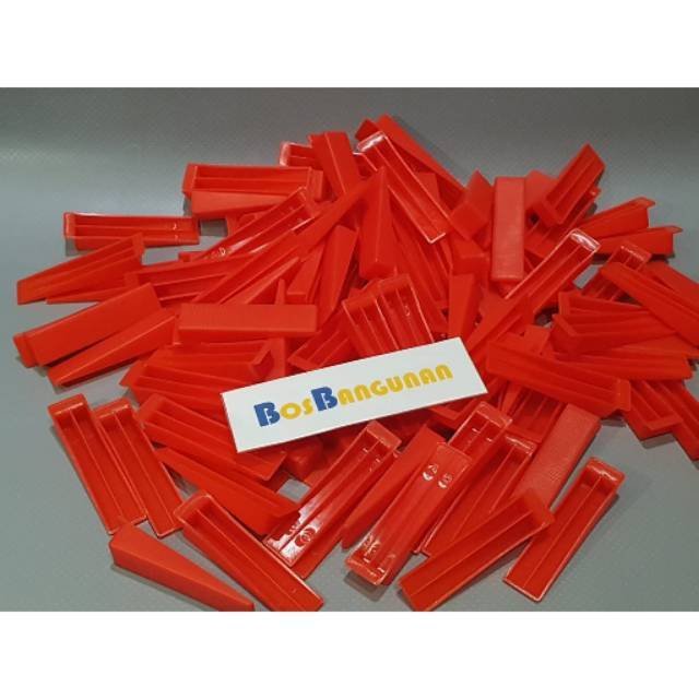 Jual Wedge Tile Leveling Clip 100 pcs / Universal Wedge / Tile Leveling ...