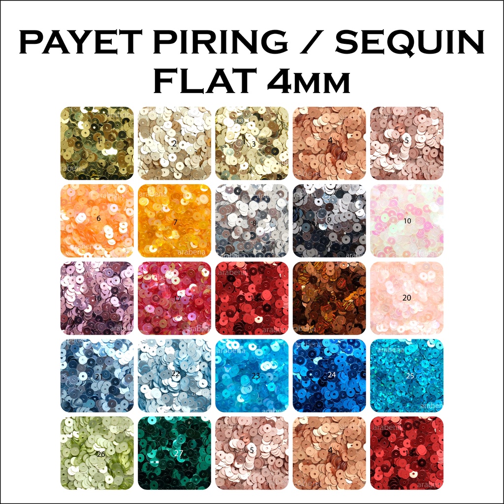 Jual PAYET PIRING SEQUIN 4mm ANEKA WARNA | Shopee Indonesia