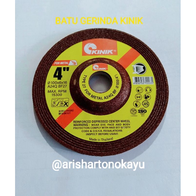 Jual BATU GERINDA MEREK KINIK UKURAN 4", BATU GERINDA TEBAL, BATU ...