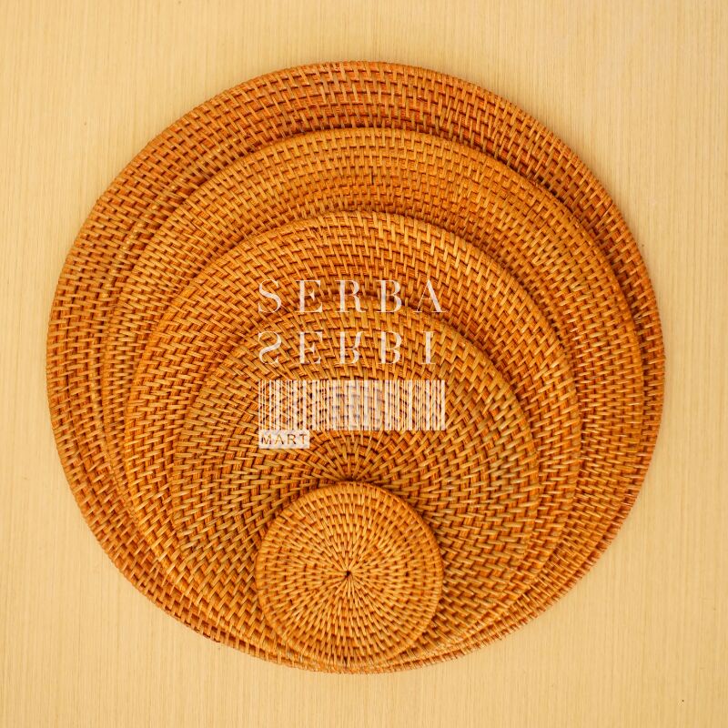 Jual Placemat Rattan - Alas Piring Rotan - Coaster Rotan 25 Cm | Shopee ...