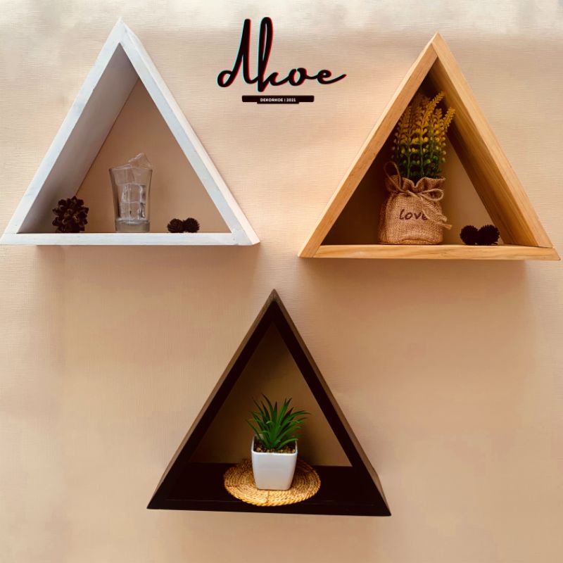 Jual [Dkoe] Rak Dinding Model Segitiga rak dinding segitiga rak kayu ...
