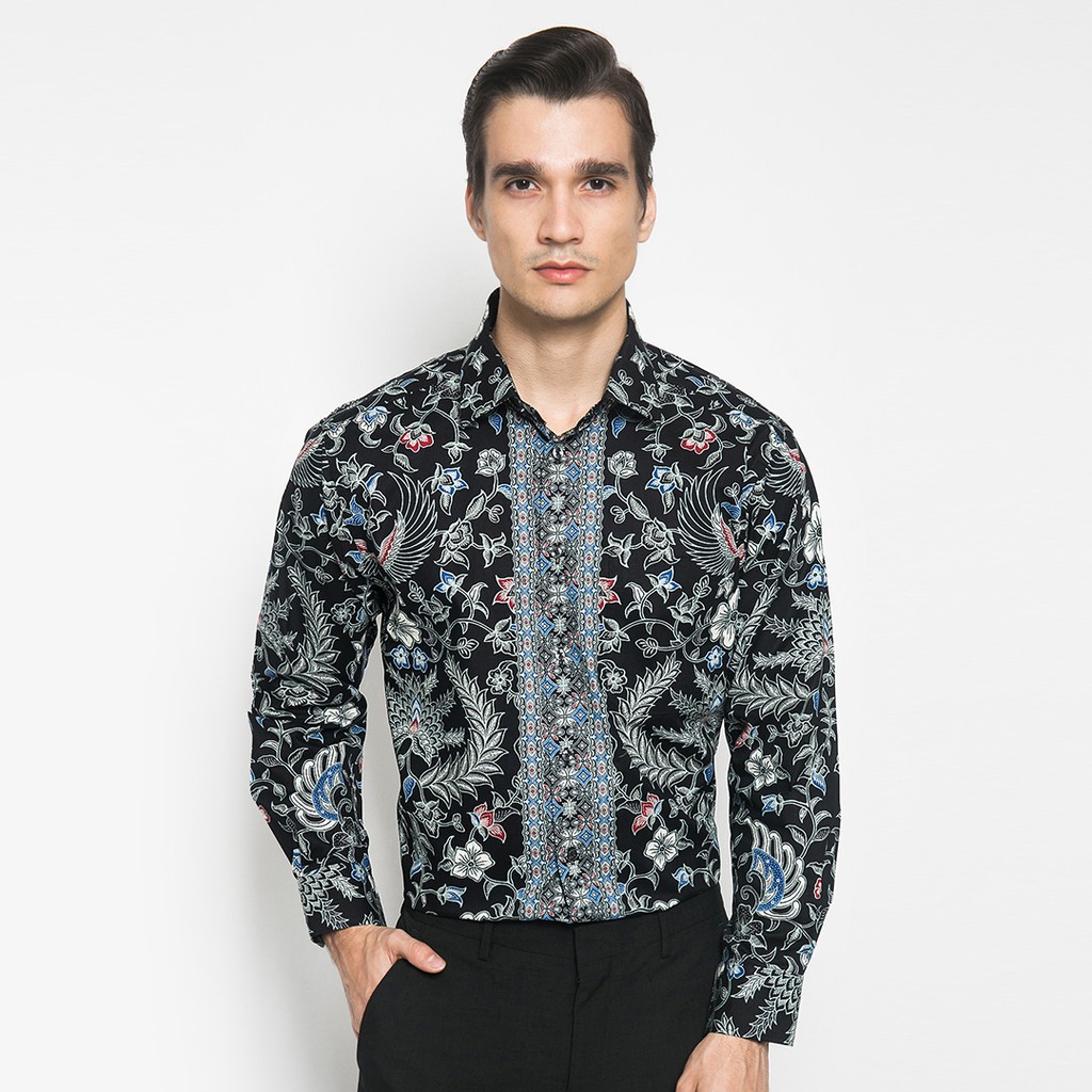 Jual kemeja Alisan Bayar COD Alisan Kemeja Lengan Panjang Batik Reguler 10464 Biru diskon murah ...