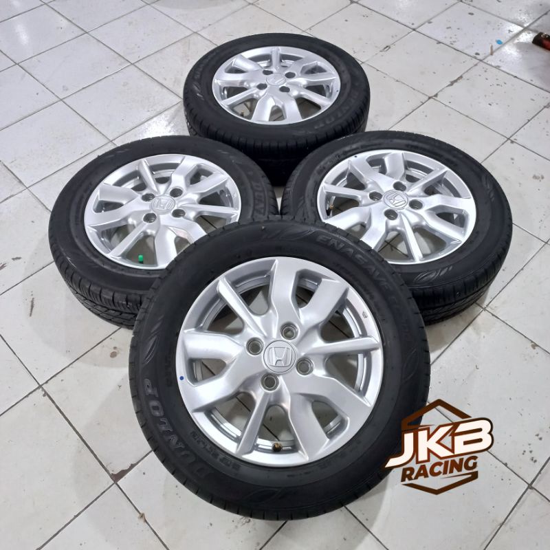 Jual VELG SECOND STANDAR MOBIL BRIO SATYA RING 14X5 HOLE 4X100 + BAN DUNLOP ENNASAVE 175/65 R14 ...