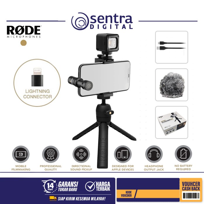 Jual Microphone Rode Vlogger Kit iOS Edition | Shopee Indonesia