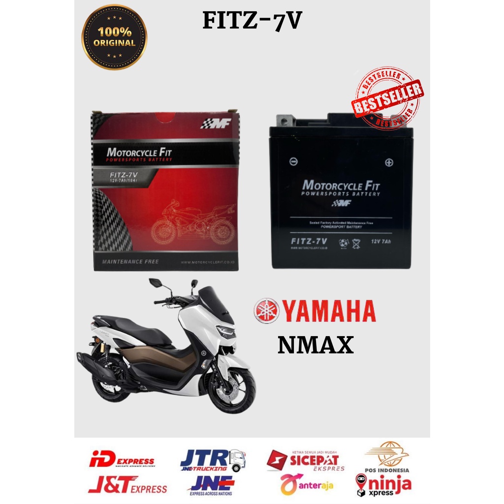 Jual Aki motor Yamaha NMAX Accu MF FITZ-7V Aki Kering MOTORCYCLE FIT ...