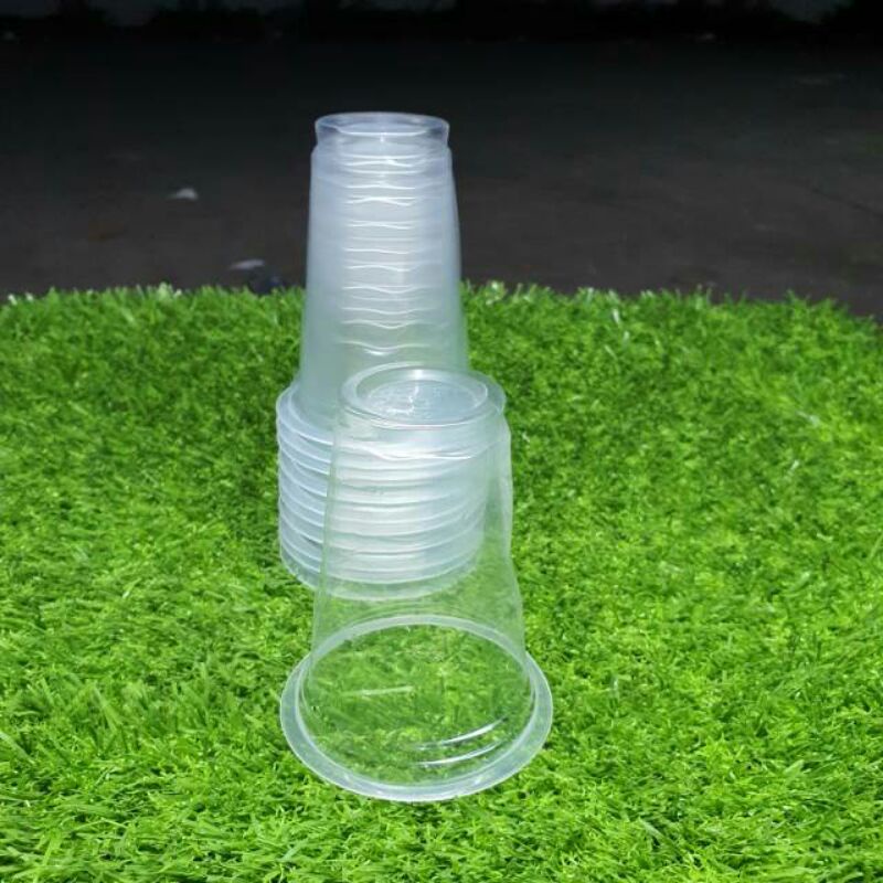 Jual GELAS PLASTIK KOPI AQUA DAN ES BENING 220ml isi 50pcs | Shopee Indonesia