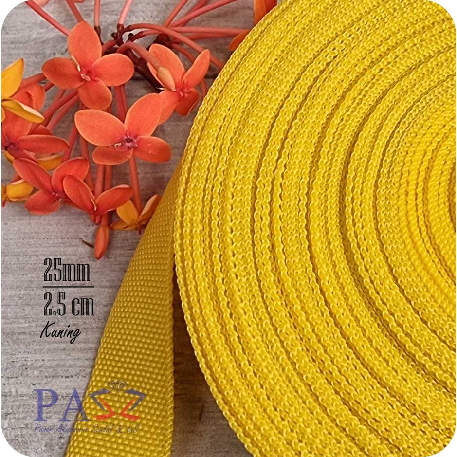 Jual Tali Webbing Pelipit / Bisban / PCR 2,5 cm 36 Yard/rol | Shopee ...