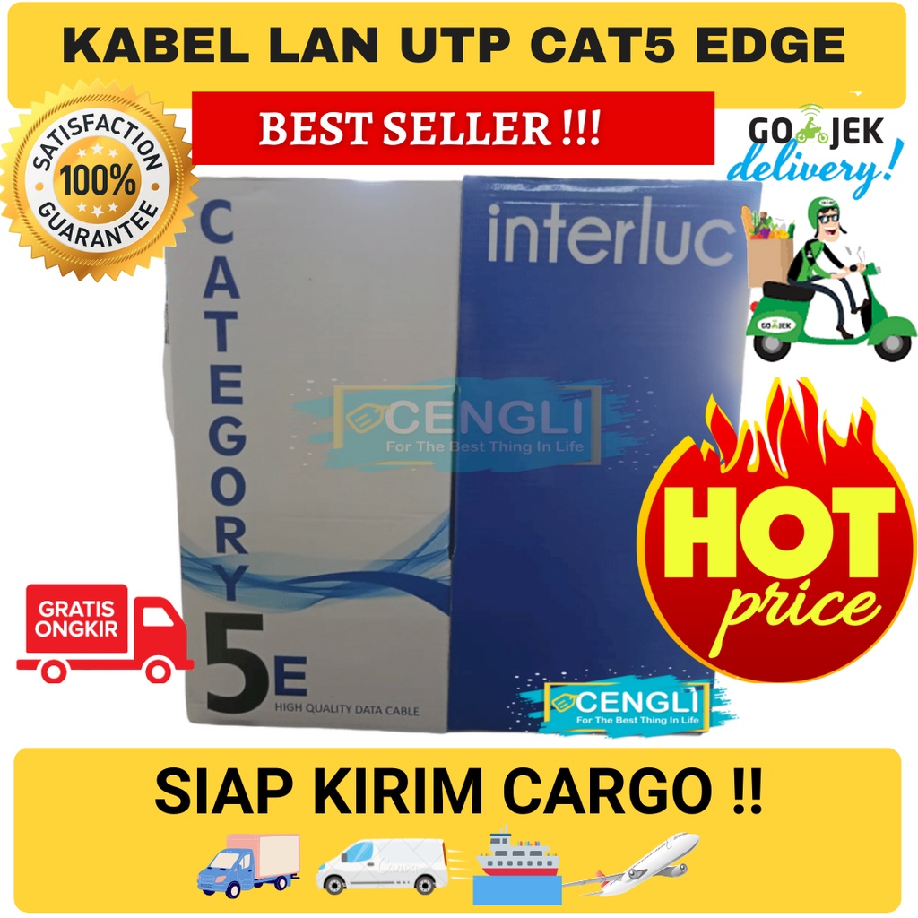 Jual Kabel CAT5 EDGE UTP Cat5e CAT 5e Kabel Lan berkualitas IP CAMERA ...