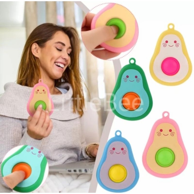 Jual Avocado one pop simple dimple toy/stress relieved/fidget key ...