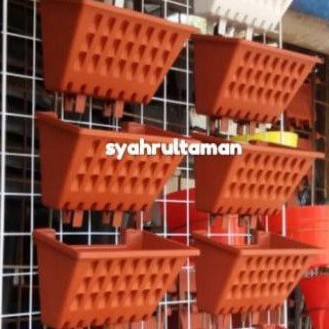 Jual pot tempel dinding / pot tempel dingding coklat panjang 21 cm ...