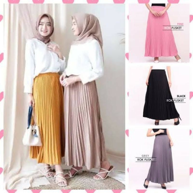 Jual Detail produk dari COD-ROK PLISKET BEST SELLER 20 WARNA ROK PLISKET HYGET PREMIUM TEBAL ...