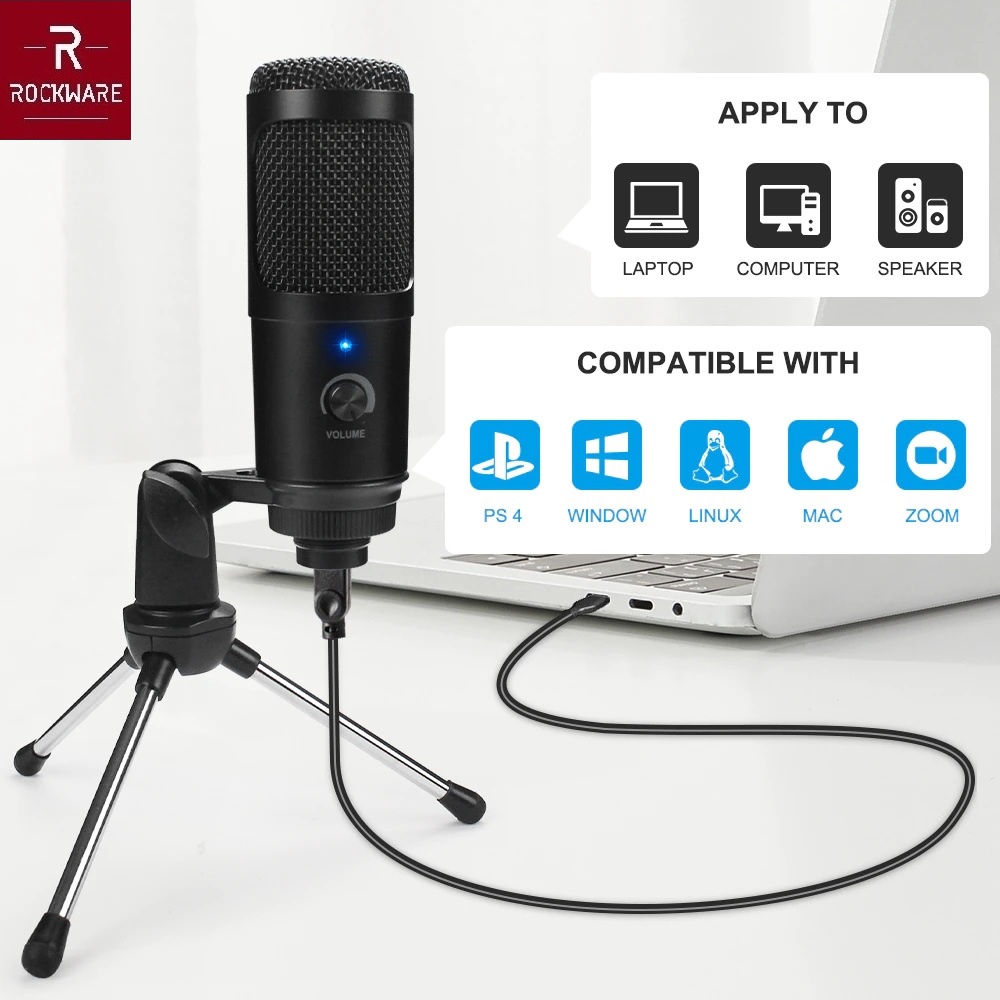Jual ROCKWARE RW-UCM02 - Professional USB Condenser Studio Microphone | Shopee Indonesia