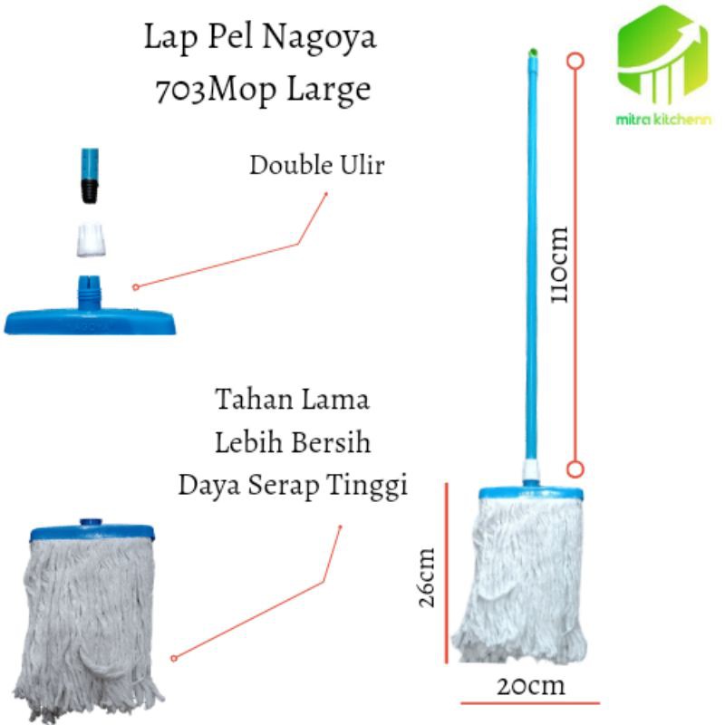 Jual Nagoya Kain Lap Pel Alat Pel Lantai Mop Microfiber Gagang Panjang ...
