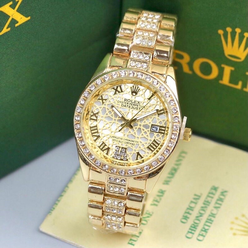 Jual READY LAGI Jam Tangan Wanita Rolex Rantai Diamond Free Box Rolex ...