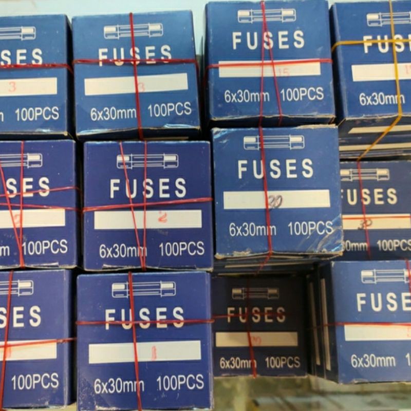 Jual FUSE KACA BESAR 1a 2a 3a 5a 10a 15a 20a 30a FUSE GLASS 6x30mm ...
