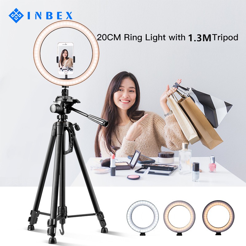 Jual INBEX Ring Light LED 26CM/Lamp 20 cm Make Up Vlog Lamp Ringlight ...