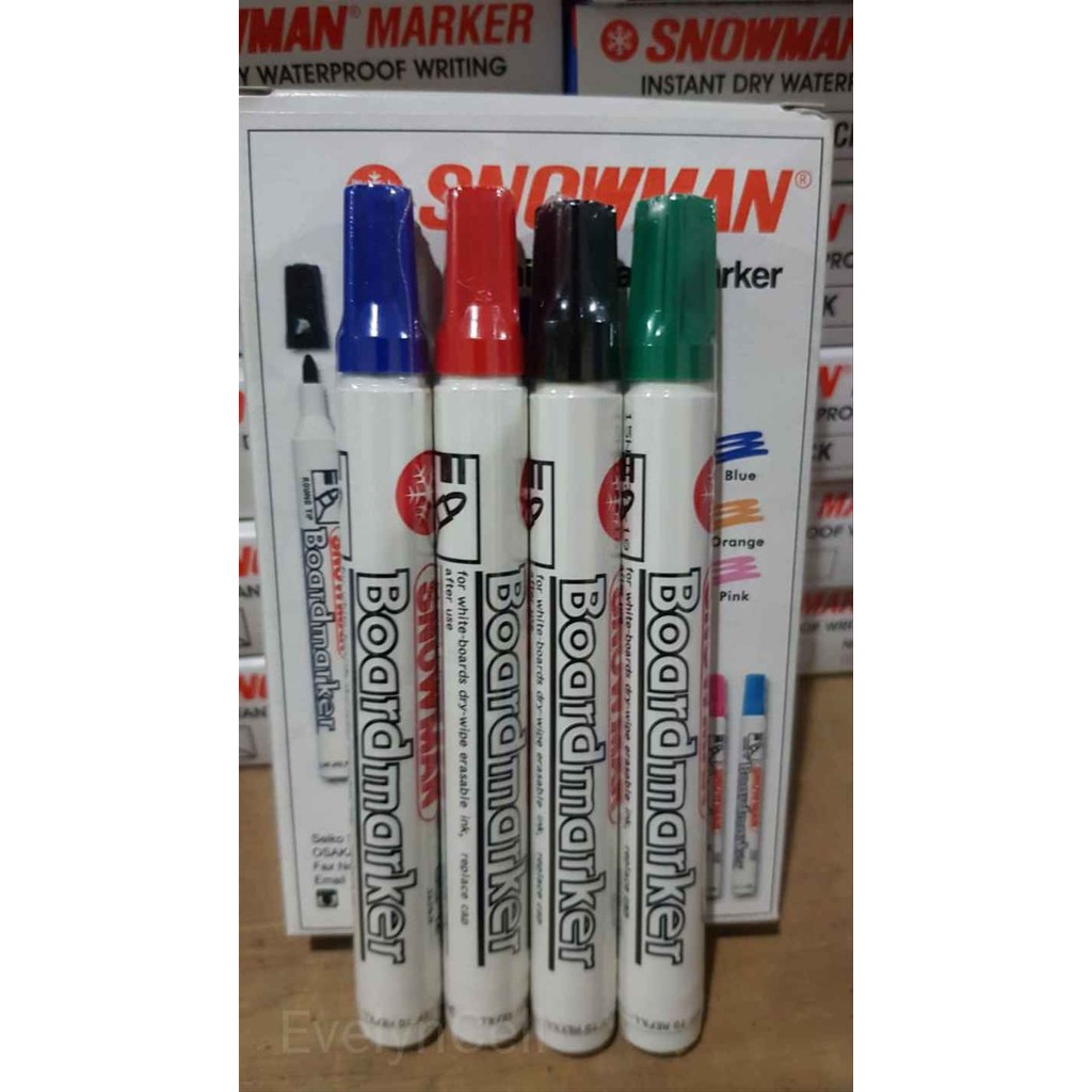 Jual Spidol Whiteboard Snowman Board Marker BG-12 - Pcs Hitam, Biru ...