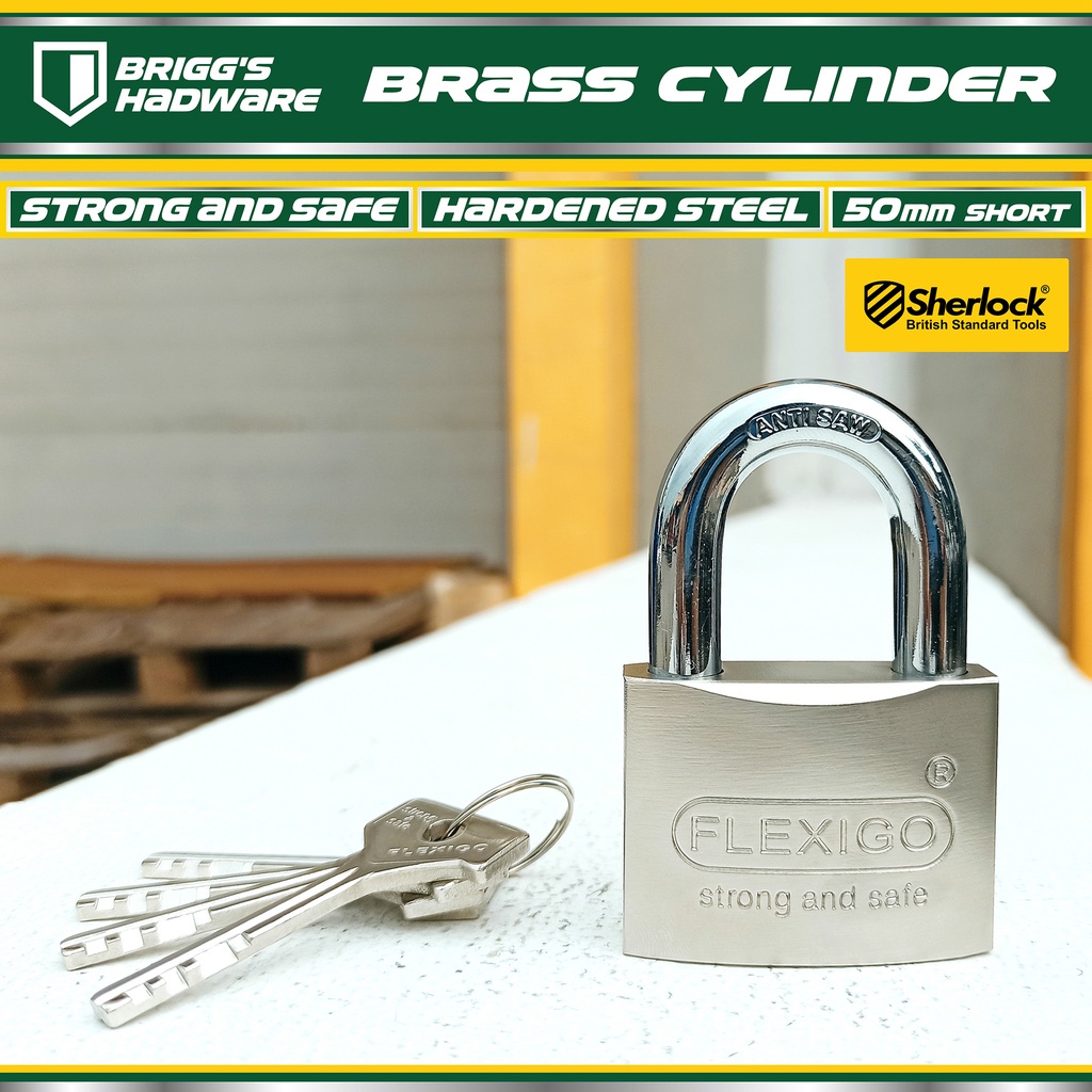 Jual Gembok Anti Maling Flexigo 50 mm Pendek, Silinder Kuningan anti ...