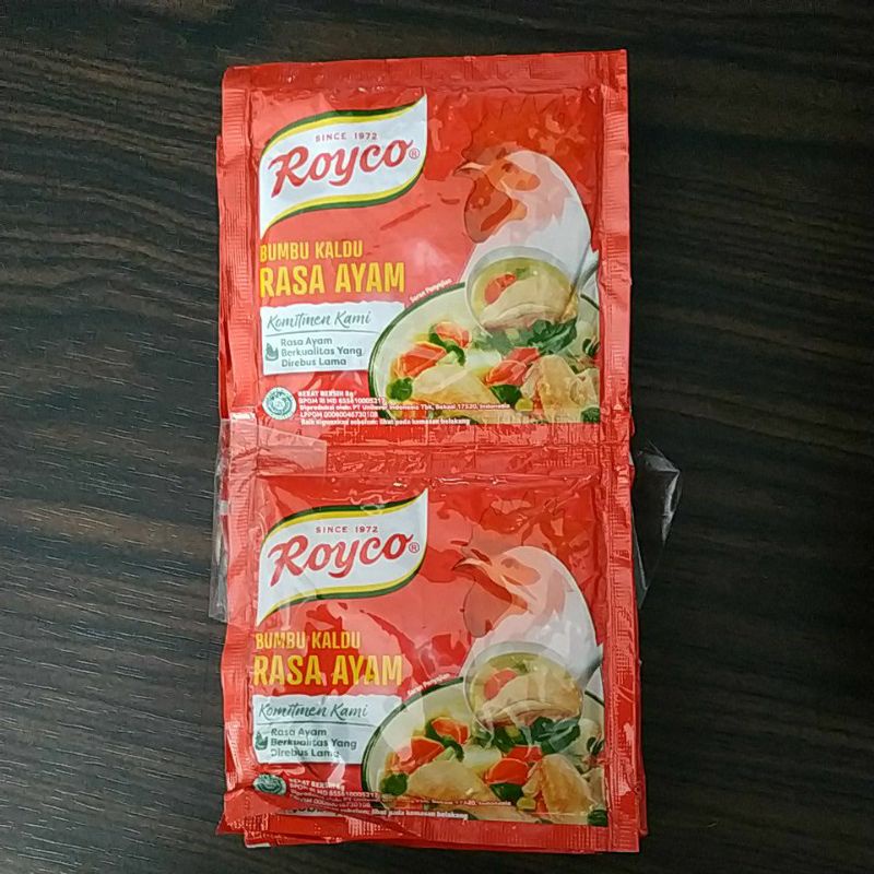 Jual Royco Bumbu Kaldu Ayam Sapi 8G 1 Renceng Isi 12 Sachet | Shopee ...
