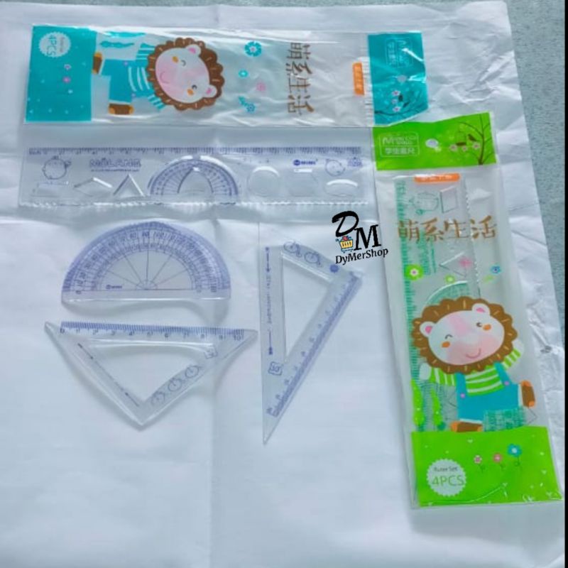 Jual penggaris set 4 pcs - ruler set 4 pcs | Shopee Indonesia