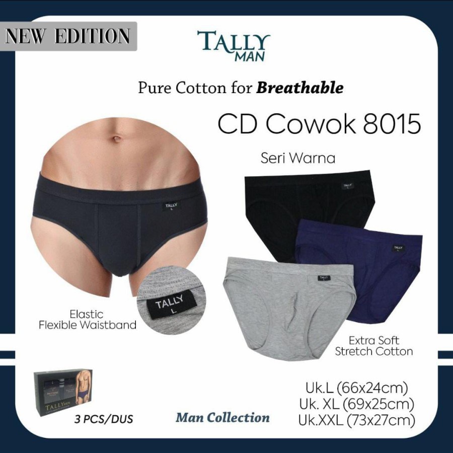 Jual TALLY | CELANA DALAM COWOK / CD PAKAIAN DALAM PRIA JUMBO TALLY ORIGINAL 8015 | Shopee Indonesia