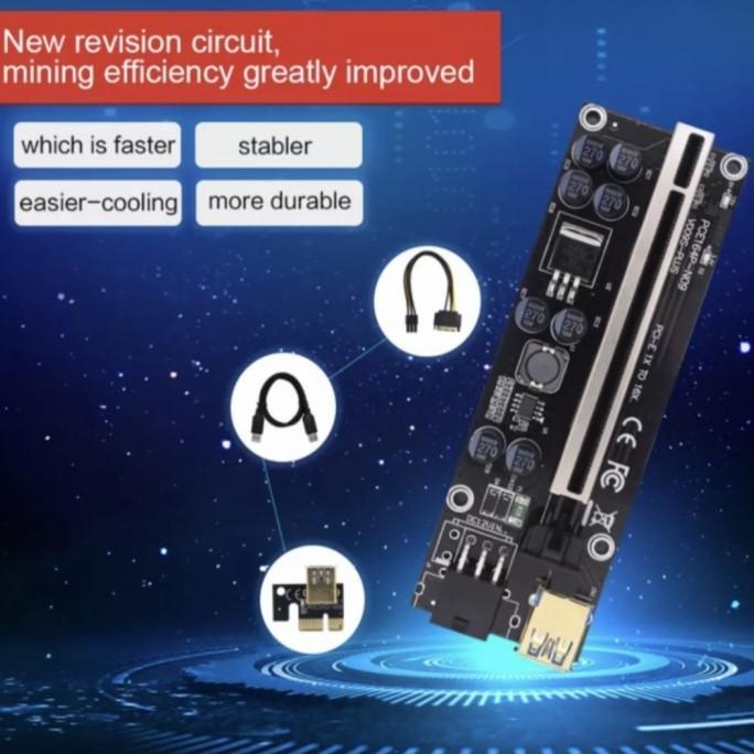 Jual Paket 12X Pcie Riser Mining Gpu Ver 009S Plus 8 Kapasitor ...