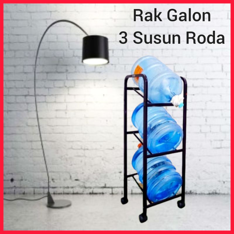 Jual Tempat Penyimpanan Galon / Rak Galon 3 Susun Besi / Kuat Kokoh ...