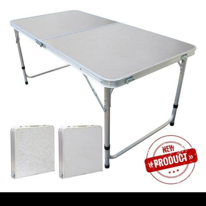 Jual MEJA LIPAT KOPER HPL ALUMUNIUM MEJA LIPAT PORTABLE KAKI BULAT | Shopee Indonesia