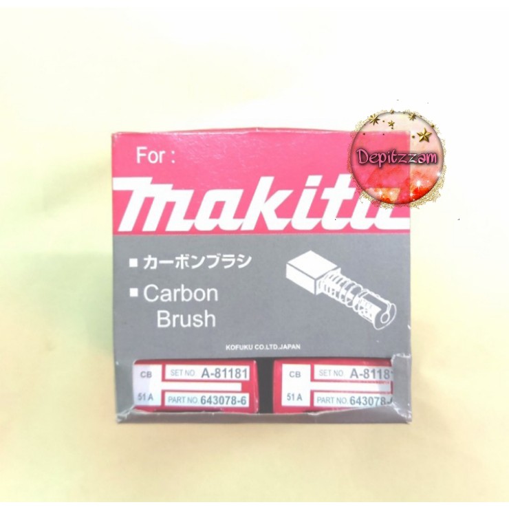 Jual carbon Brush 51a CB Atau Areng Atau Kul Atau Spul Aplikasi Untuk Type Mesin makita 51A ...