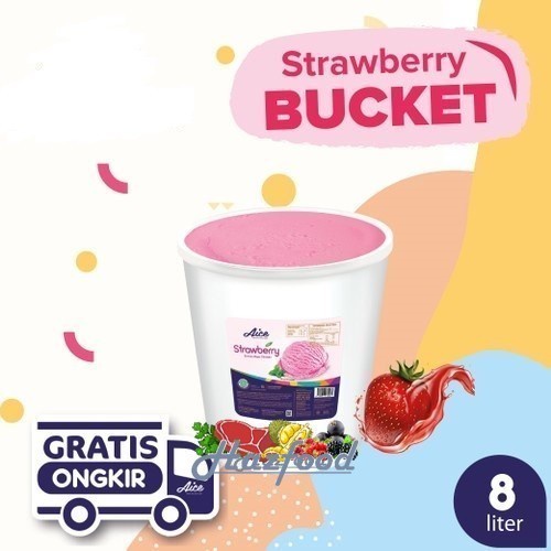Jual AICE Strawberry Bucket Ice Cream Es Krim Ember 8L Eskrim | Shopee ...