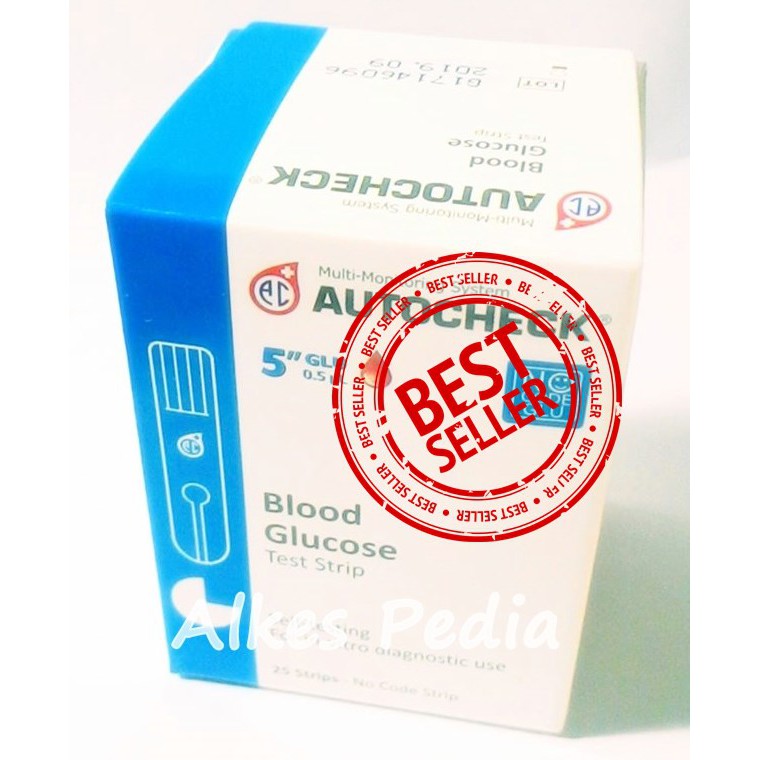 Jual strip gula darah autocheck / strip glucose autocheck / strip ...