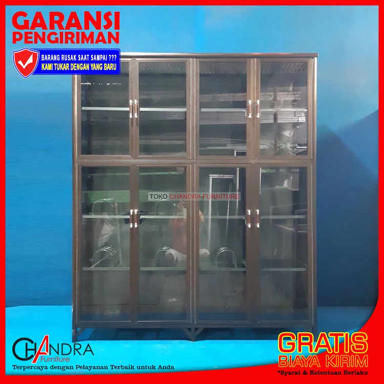 Jual Lemari Rak Piring Kaca Riben 4 Pintu Alumunium LPS 809-139 Full ...