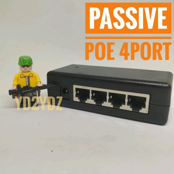 Jual Passive POE 4 Port injector pasif Power Over Ethernet Hitam ...