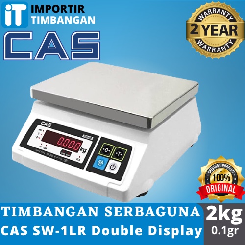 Jual TIMBANGAN MERK CAS DOUBLE DISPLAY SW-LR 2kg/ TIMBANGAN BARANG KUE ...