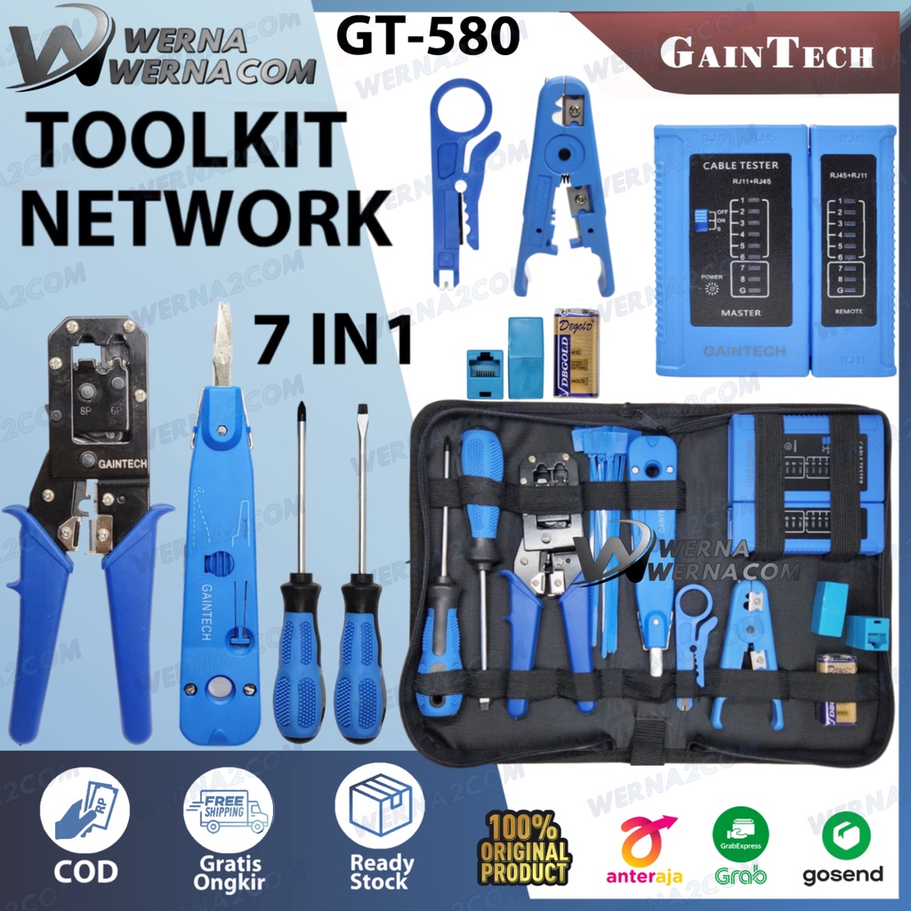 Jual GAINTECH Toolkit Network Repair 7in1 GT-580 TOOLKIT | Shopee Indonesia