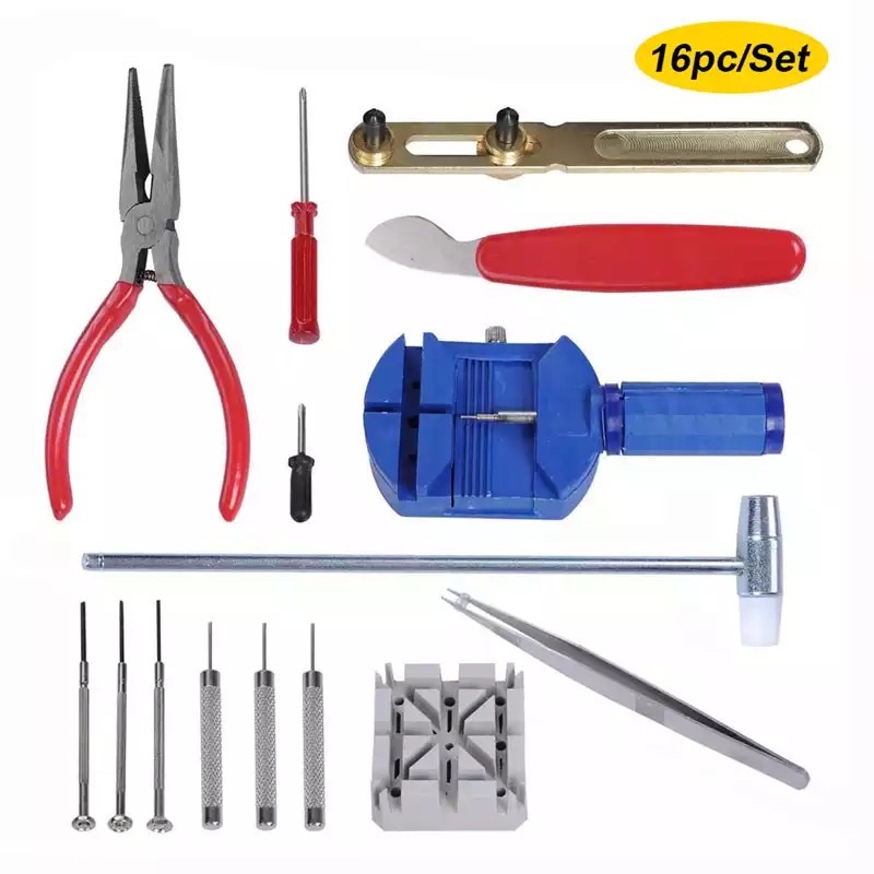 Jual Alat Servis jam tangan Service reparasi set 16 pcs obeng pemotong ...