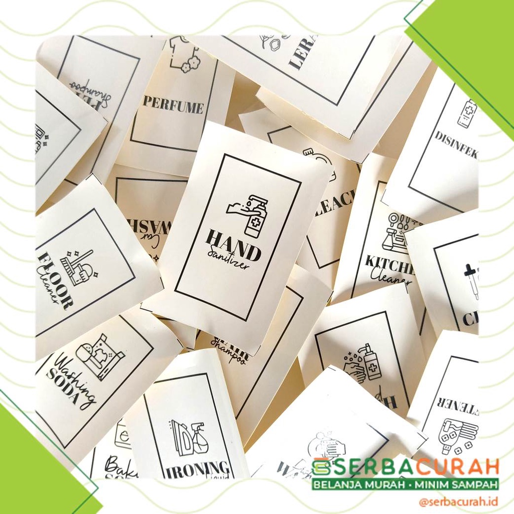 Jual Sticker Label Black & White | Pembersih Rumah Tangga | Shopee ...