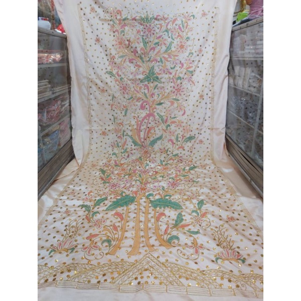 Jual tabir jahit lingkar benang emas sulaman tangan / kain pelaminan ...