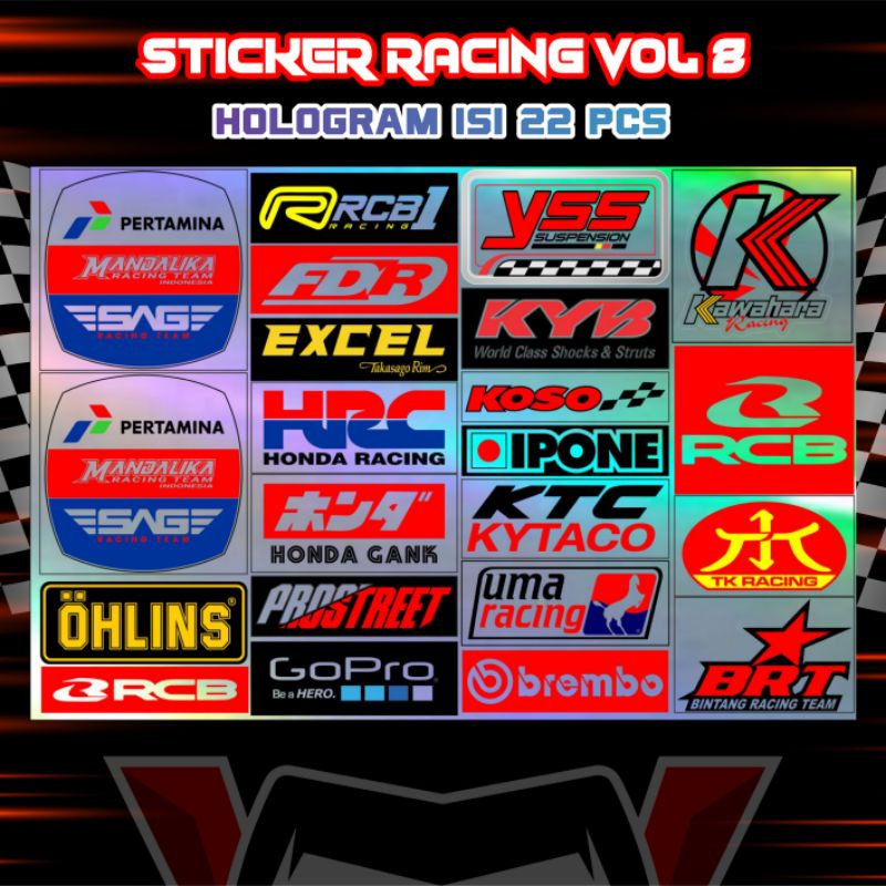 Jual Stiker Racing 1 pack isi 13 15 22 25 27 32 34 Stiker Sponsor ...