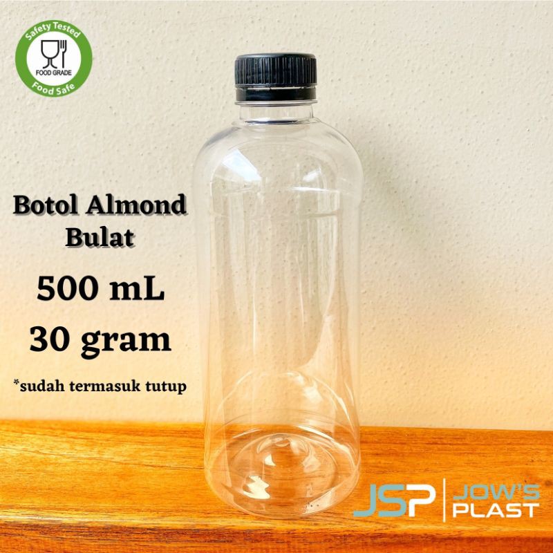 Jual Botol Almond Bulat 500 mL | Shopee Indonesia