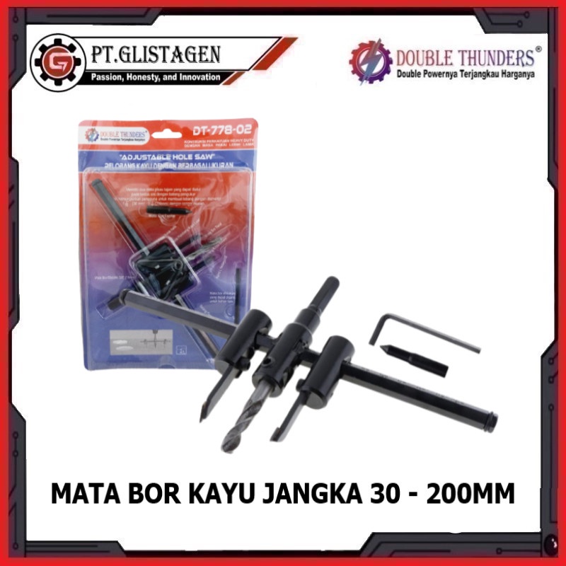 Jual Mata Bor Kayu Jangka Adjustable Circle Hole Cutter 30-200mm DT-778 ...